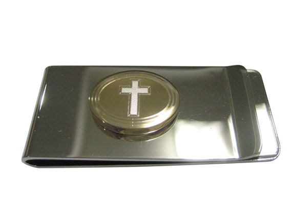 Gold Toned Etched Oval Religious Cross Money Clip | Etsy