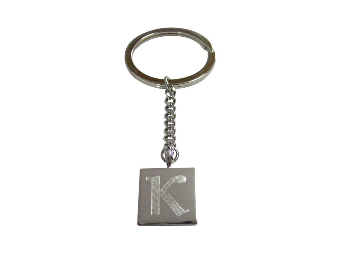 Silver Toned Etched Greek Letter Kappa Pendant Keychain - Etsy