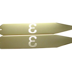 Gold Toned Etched Greek Letter Epsilon Collar Stays - Etsy