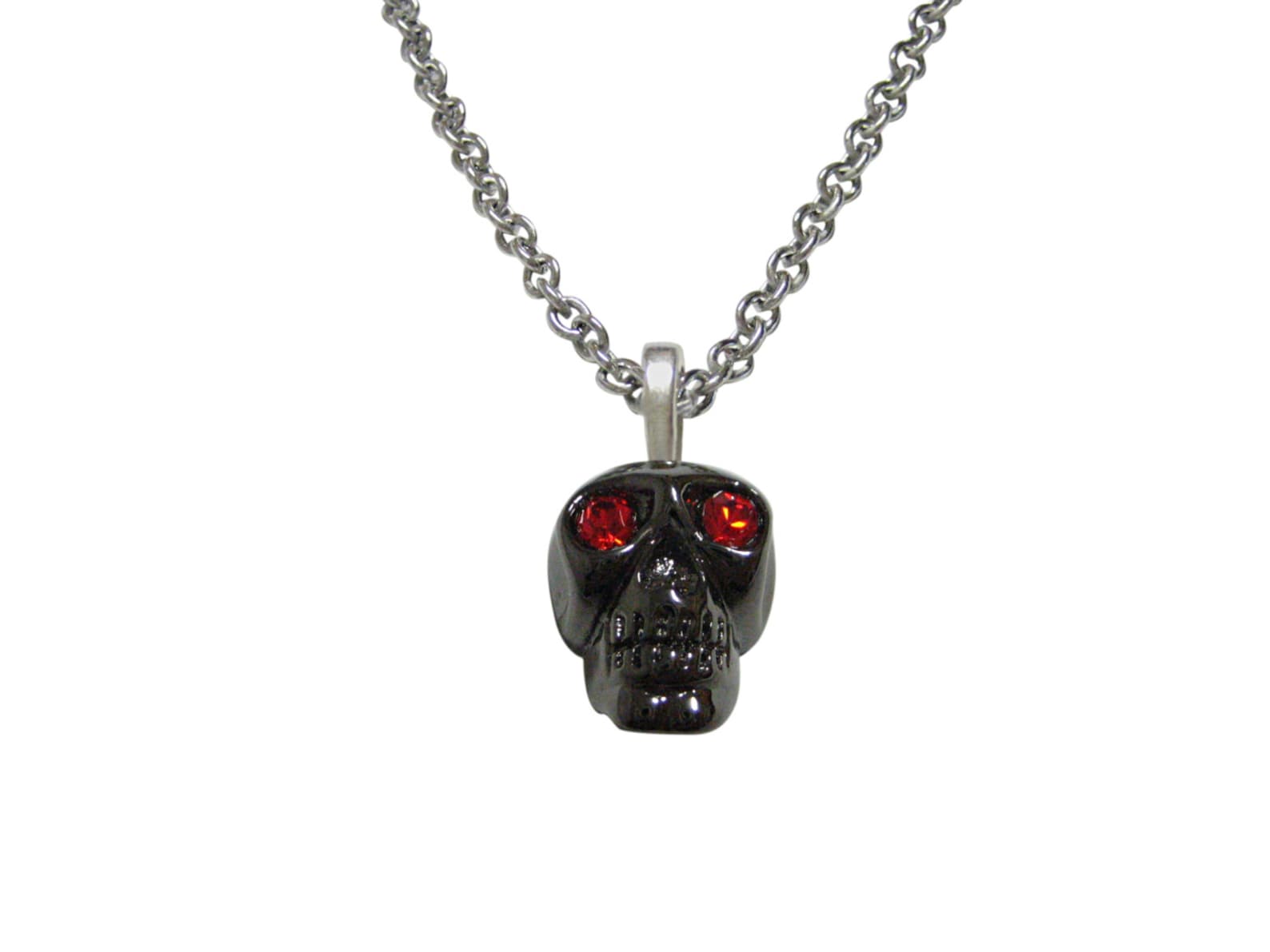 Skull With Red Eyes Pendant Necklace - Etsy