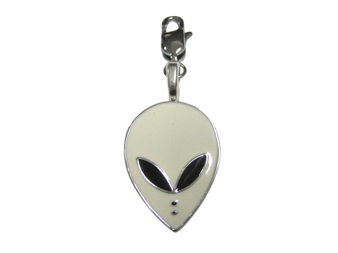 White Alien Head Pendant Zipper Pull Charm - Etsy