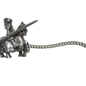 Silver Toned Jousting Knight Tie Tack - Etsy