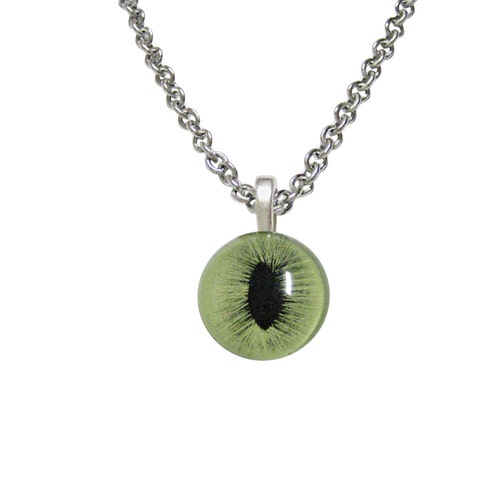 Green Cats Eye Necklace Green Eye Pendant Picture Jewelry - Etsy