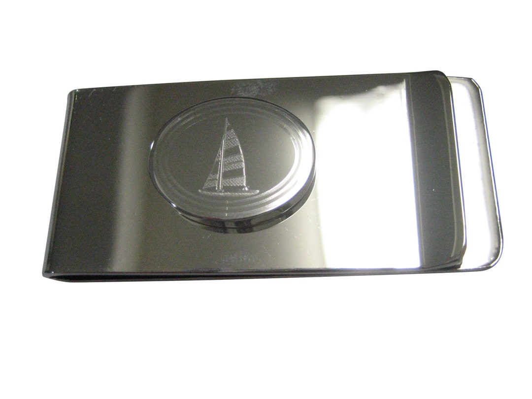 Silver Toned Etched Oval Nautical Sail Boat Money Clip - Etsy