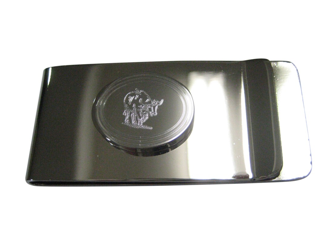 Silver Toned Etched Oval African Buffalo Money Clip - Etsy