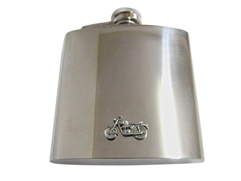 Silver Toned Textured Classic Motorcycle 6oz Flask - Etsy