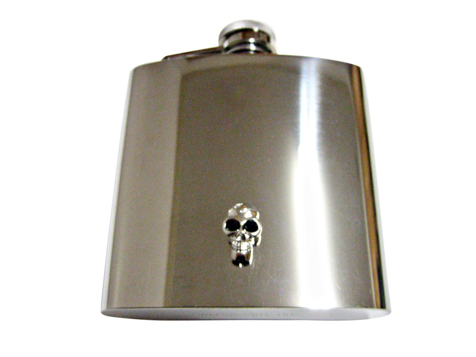 Skull With Black Eyes 6 Oz. Stainless Steel Flask | Etsy