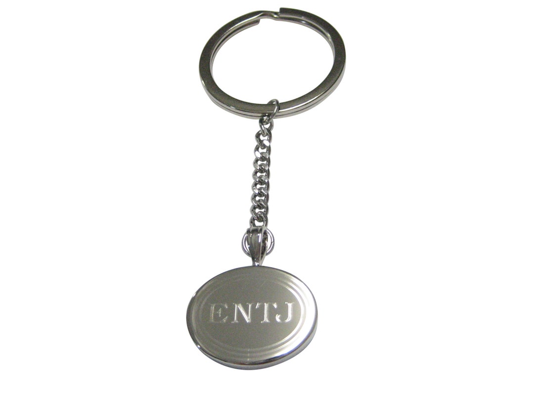 Silver Toned Etched Oval Myers Briggs ENTJ Pendant Keychain - Etsy