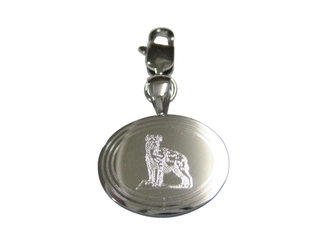 Silver Toned Etched Oval Hyena Pendant Zipper Pull Charm - Etsy