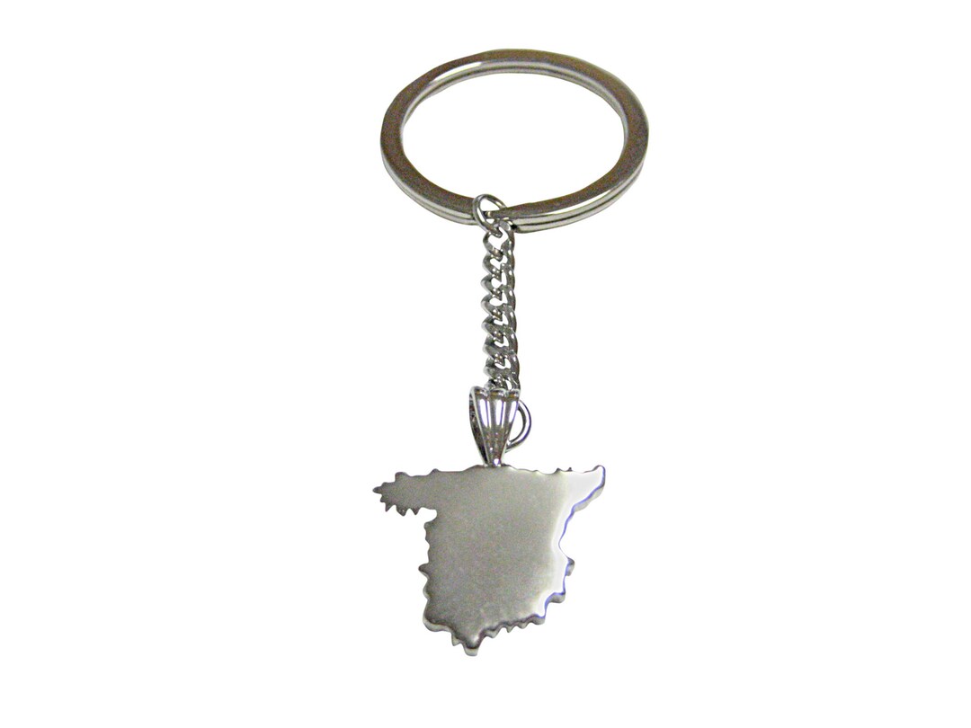 Spain Map Shape Pendant Keychain - Etsy