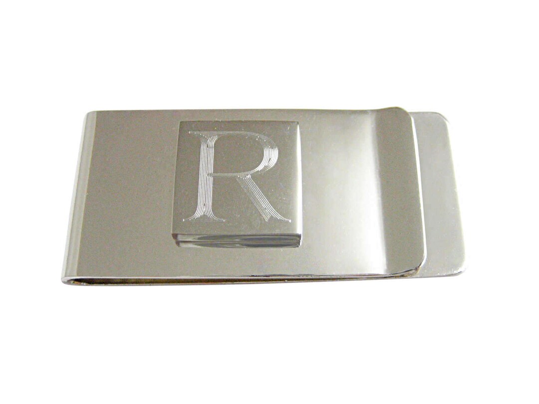 Letter R Etched Monogram Money Clip - Etsy