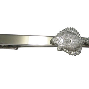 Silver Toned Halibut Flat Fish Tie Clip - Etsy