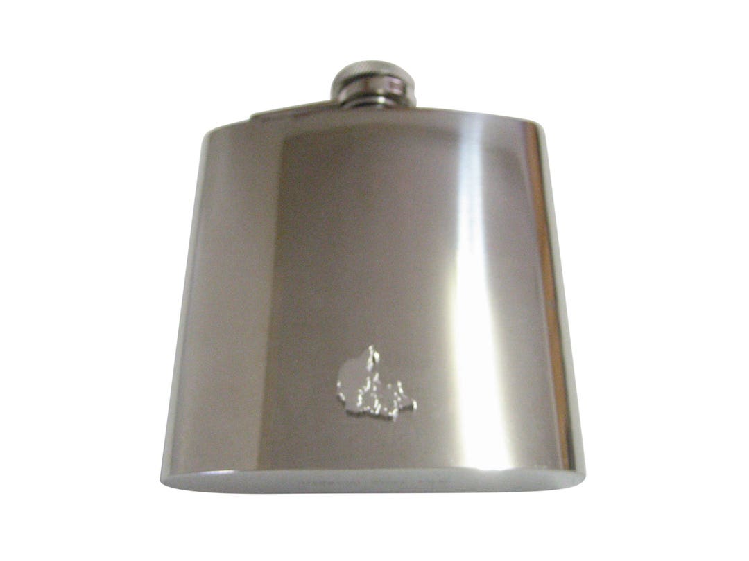 Denmark Map Shape 6 Oz. Stainless Steel Flask - Etsy
