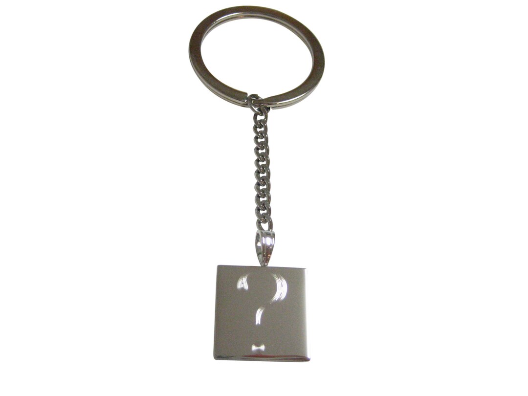 Silver Toned Etched Question Mark Pendant Keychain - Etsy
