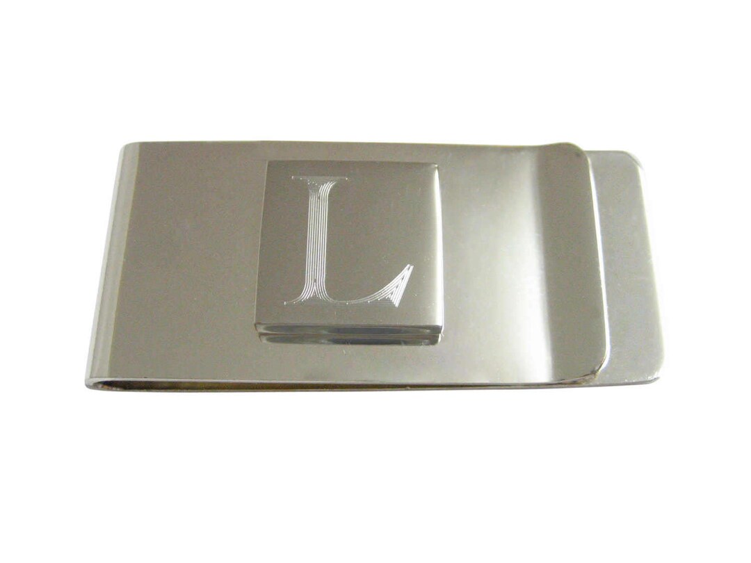 Letter L Etched Monogram Money Clip - Etsy