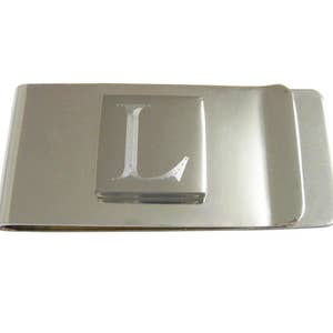 Letter L Etched Monogram Money Clip - Etsy