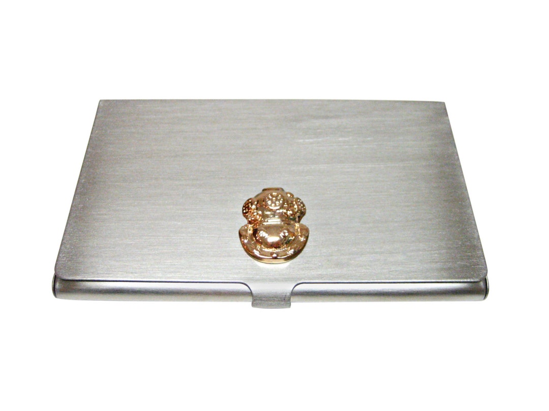 Rose Gold Toned Divers Helmet Business Card Holder - Etsy