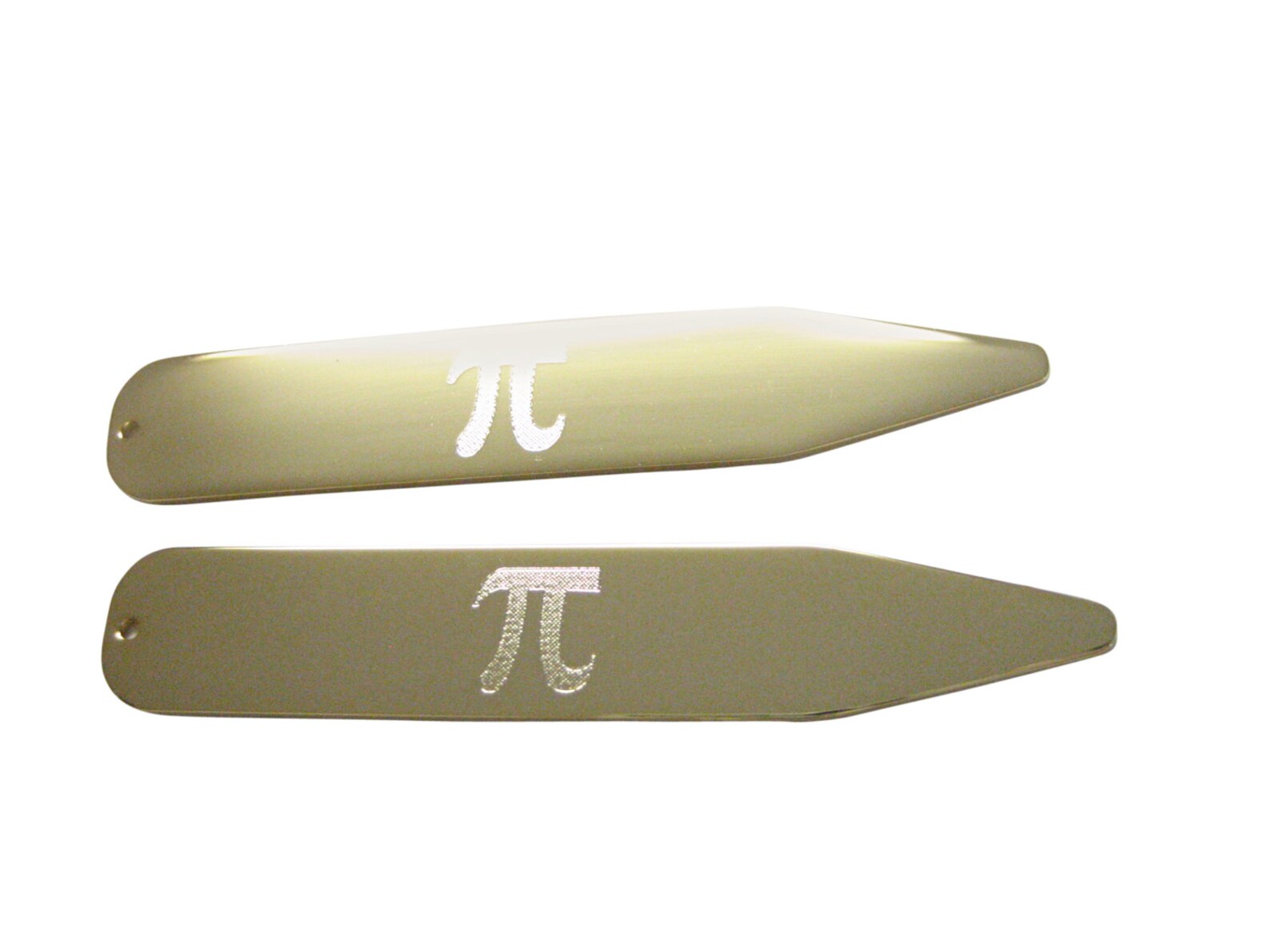Gold Toned Etched Mathematical Pi Symbol Collar Stays | Etsy