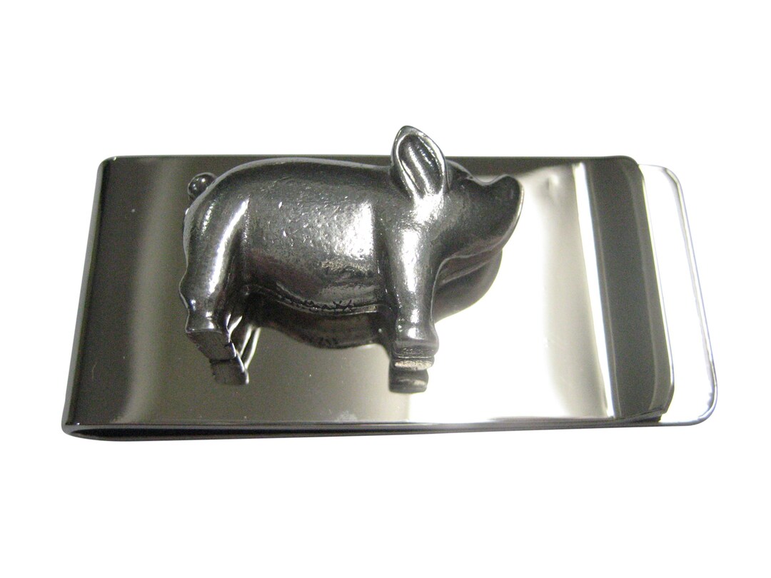 Silver Toned Round Fat Pig Money Clip - Etsy