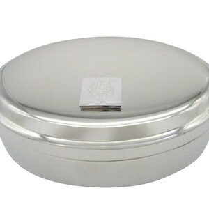 Silver Toned Etched Lion Head Pendant Oval Trinket Jewelry Box - Etsy