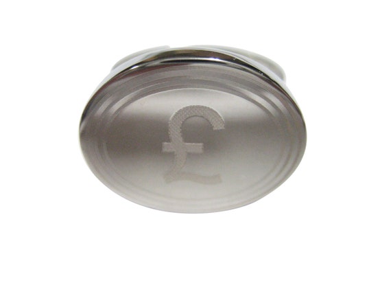 Silver Toned Etched Oval British Pound Sterling Currency Sign - Etsy