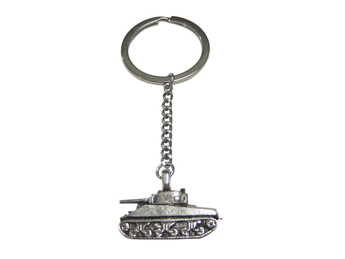Silver Toned Textured Sherman War Tank Pendant Keychain - Etsy