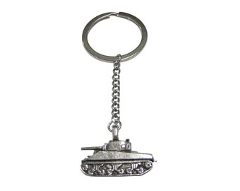 Silver Toned Textured Panzer War Tank Pendant Keychain | Etsy