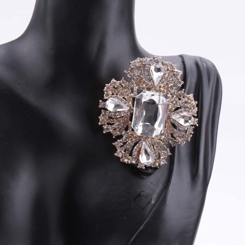 Luxury Crystal Brooch Pin, Vintage Rhinestone Statement Brooch, Royal ...
