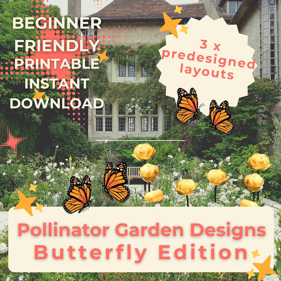 Butterfly Garden Design Bundle, Pollinator Landscape Plan, Seasonal ...