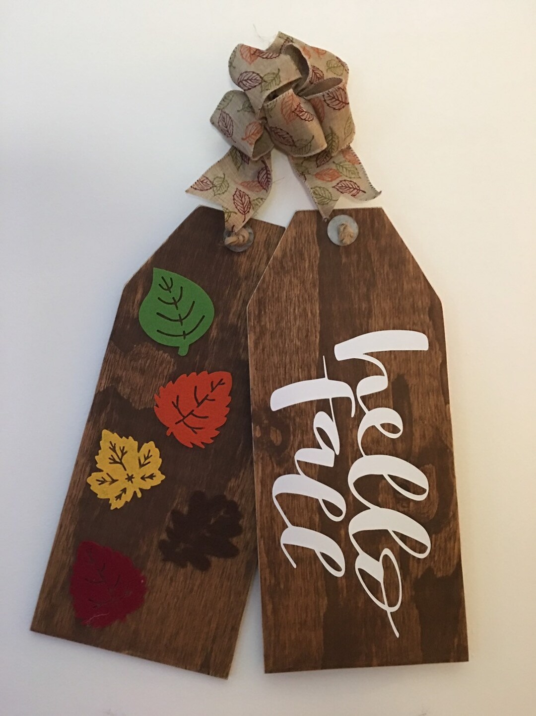 Hello Fall Wooden Door Tags / Sign - Etsy