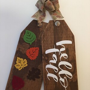 Hello Fall Wooden Door Tags / Sign - Etsy