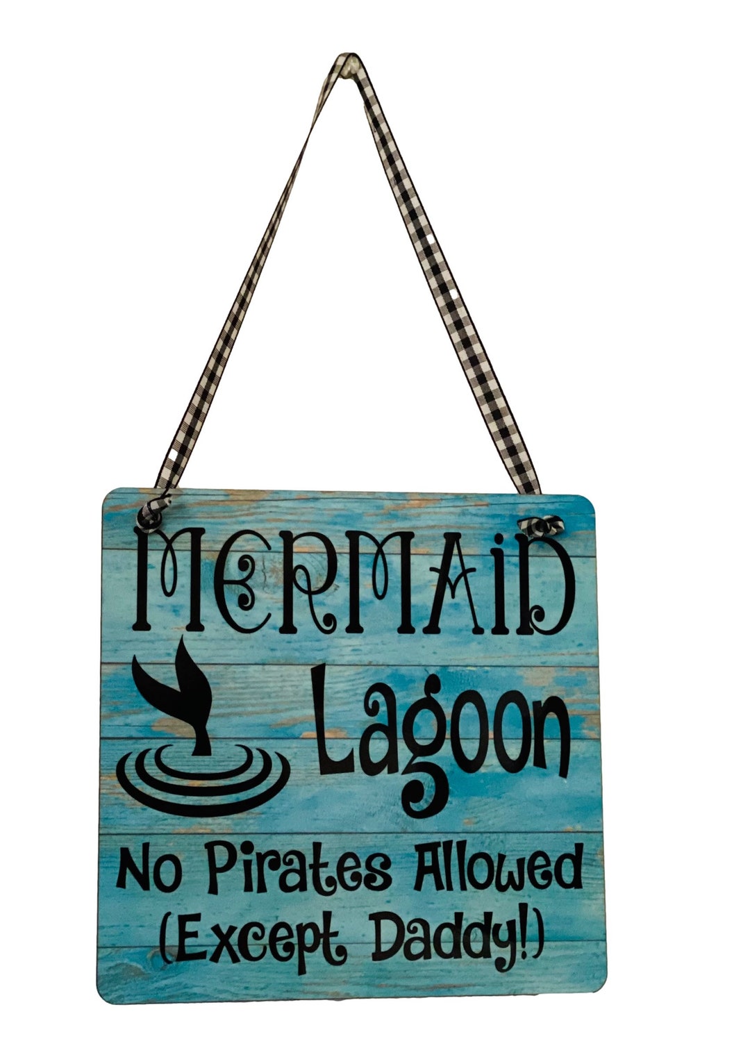 Adorable | Turquoise | Mermaid Lagoon | Wooden | Door Sign Hanger for ...