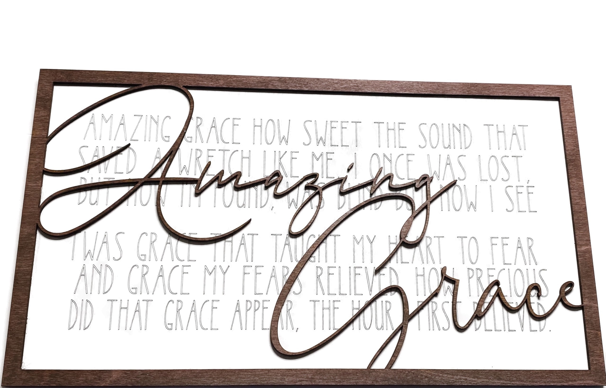Amazing Grace Layered Wooden Religious Sign Gift for Him - Etsy UK