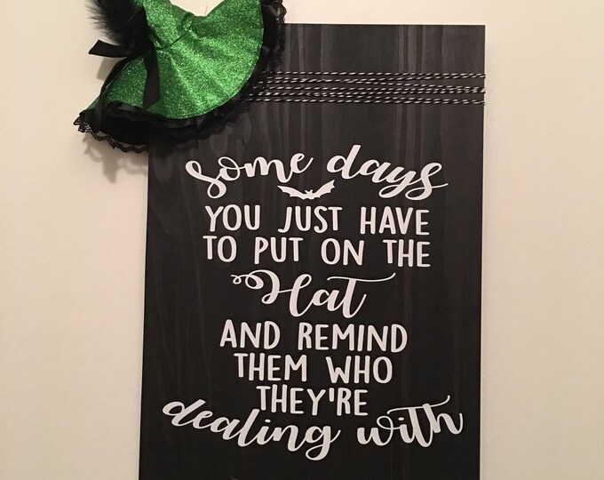 Rustic 11 X 18 Wooden Put on the Witch Hat Halloween Sign - Etsy