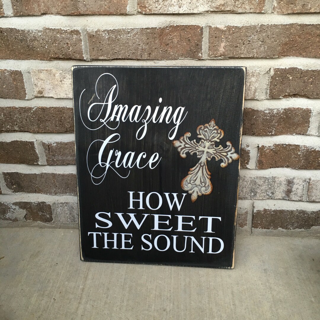 11" X 14" Amazing Grace Religious Rustic Wooden Wall Sign - Etsy