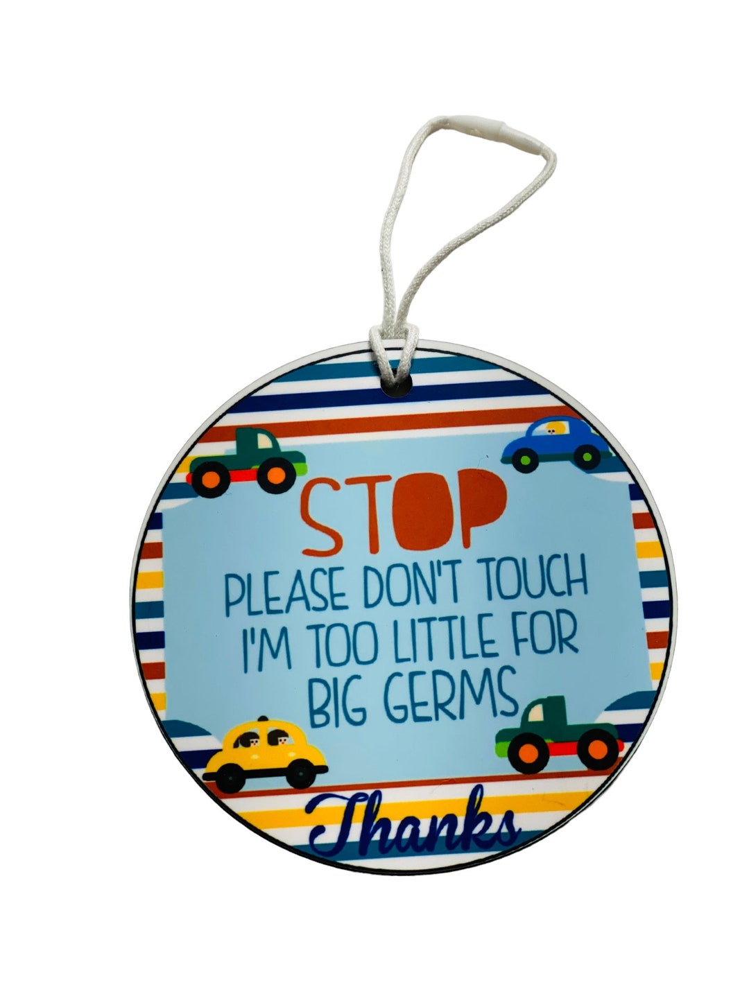 Cars Trucks Germ Tag Stroller Car Seat Do Not Touch Baby Newborn ...