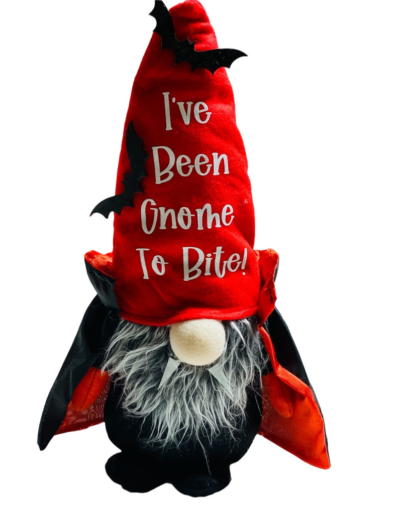 Large Halloween Gnome Dracula Ive Been Gnome to Bite - Etsy