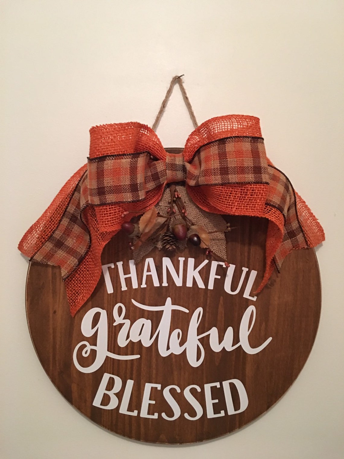 Thankful Grateful Blessed 18 Wooden Fall | Etsy