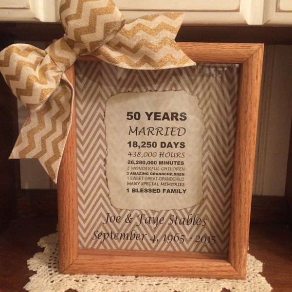 50th Wedding Anniversary Shadow Box - Etsy