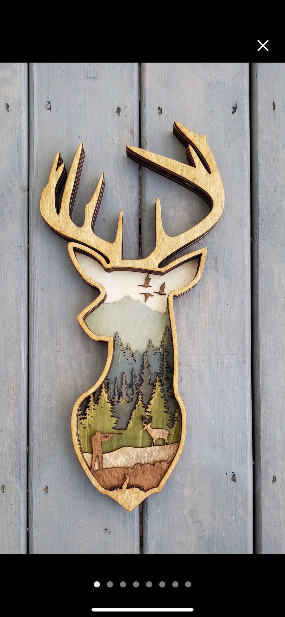 Deer Head Layered Wooden Door Sign / Wreath Fathers - Etsy Canada