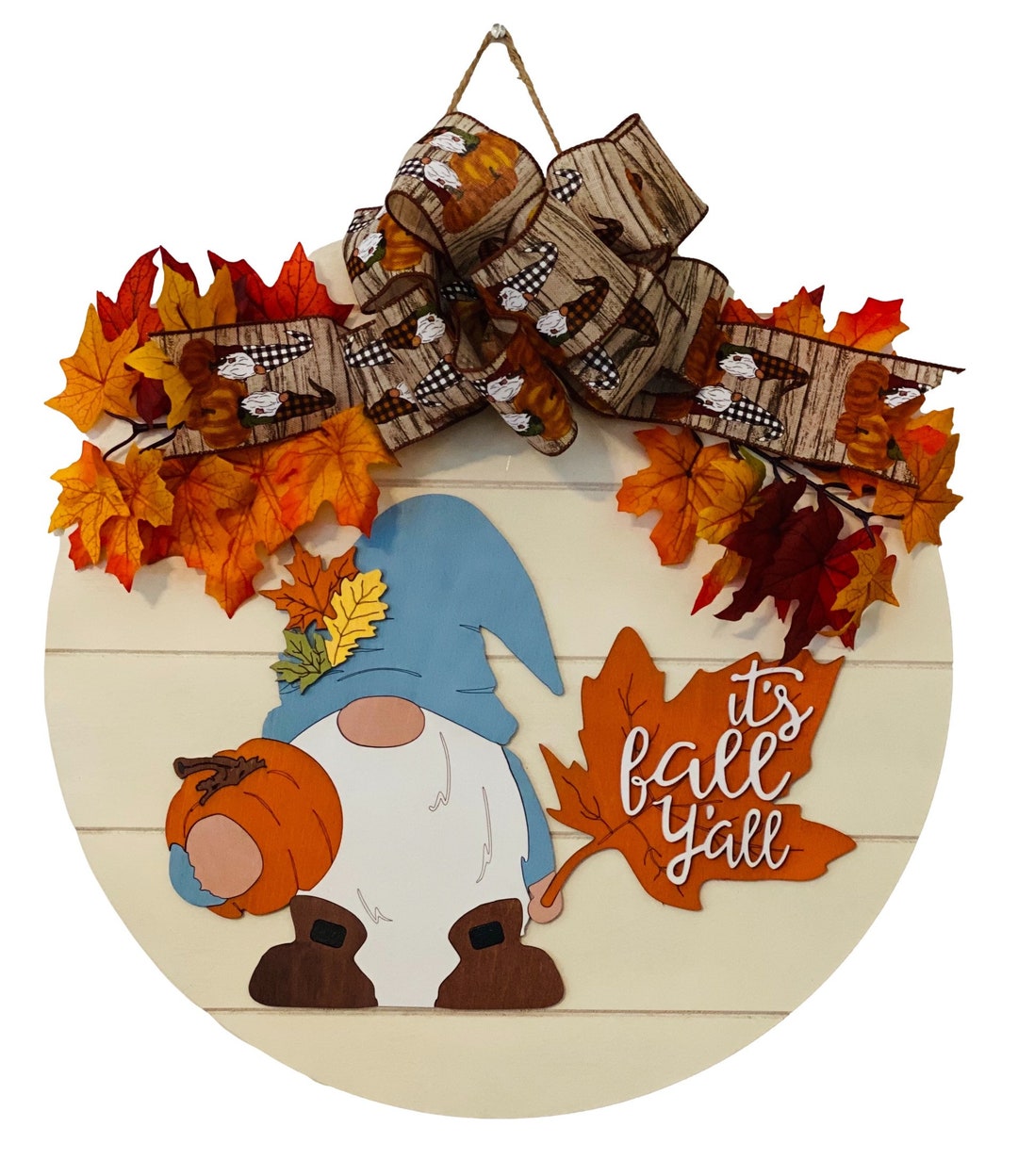 It’s Fall Y'all - Gnome - 18" Wooden - Fall Door Sign / Wreath - Etsy