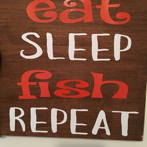 Eat Sleep Fish | Rustic Wooden Sign | Father's Day| Father of the Bride ...