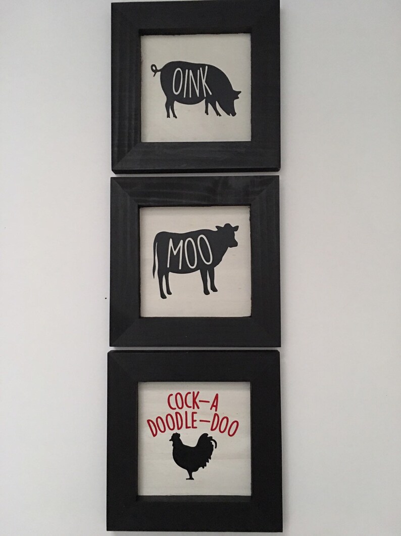 Farmhouse Oink Pig Moo Cow Cock-a-doodle-doo Rooster | Etsy