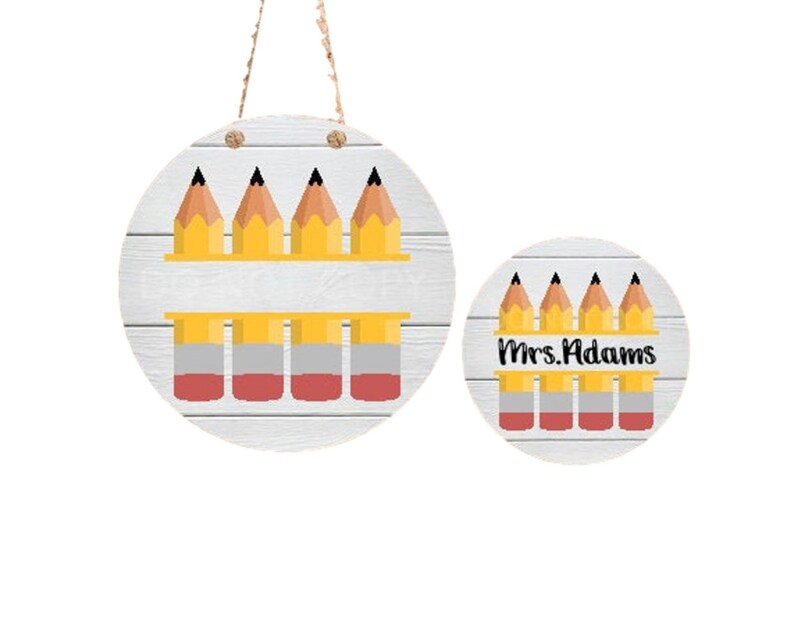 Teachers Room Personalized Pencils Polka Dot Door | Etsy