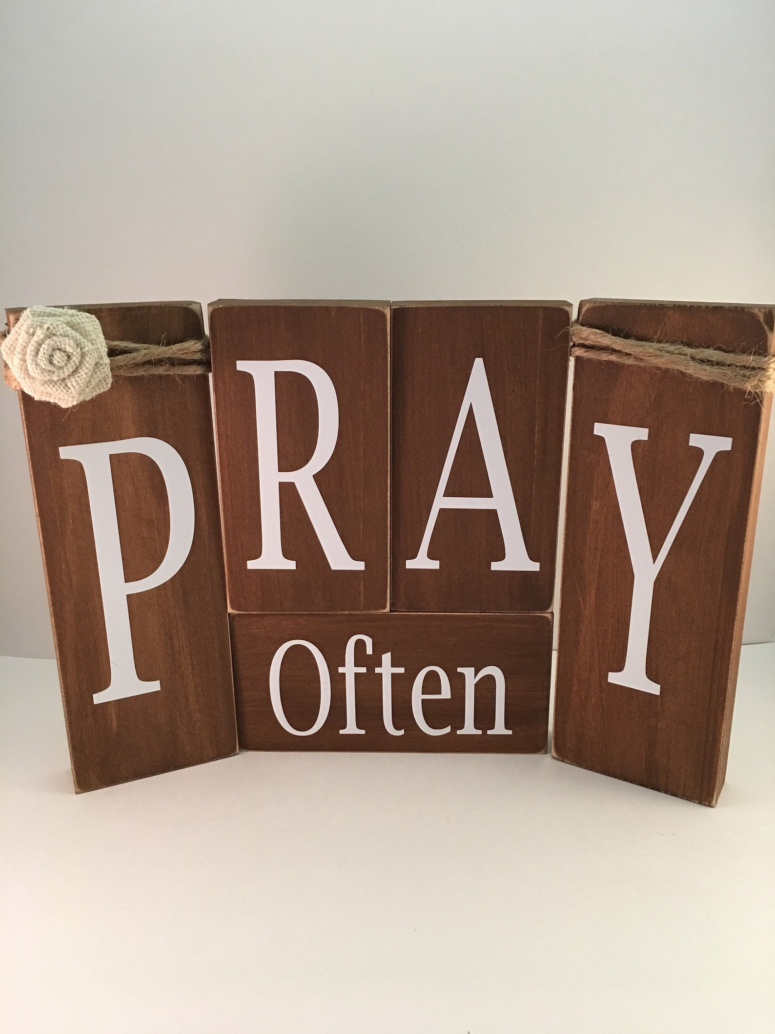 Set Of Wooden Religious PRAY Blocks Pray Often | Etsy