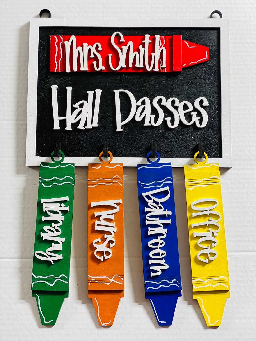 Teacher’s Room - Personalized - Wooden Hall Passes - Wall Sign - Etsy