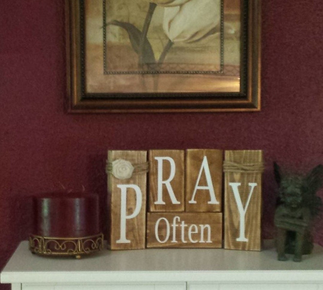 Set of Wooden Religious PRAY Blocks "pray Often" Home Decor - Etsy