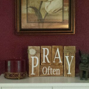 Set of Wooden Religious PRAY Blocks "pray Often" Home Decor - Etsy