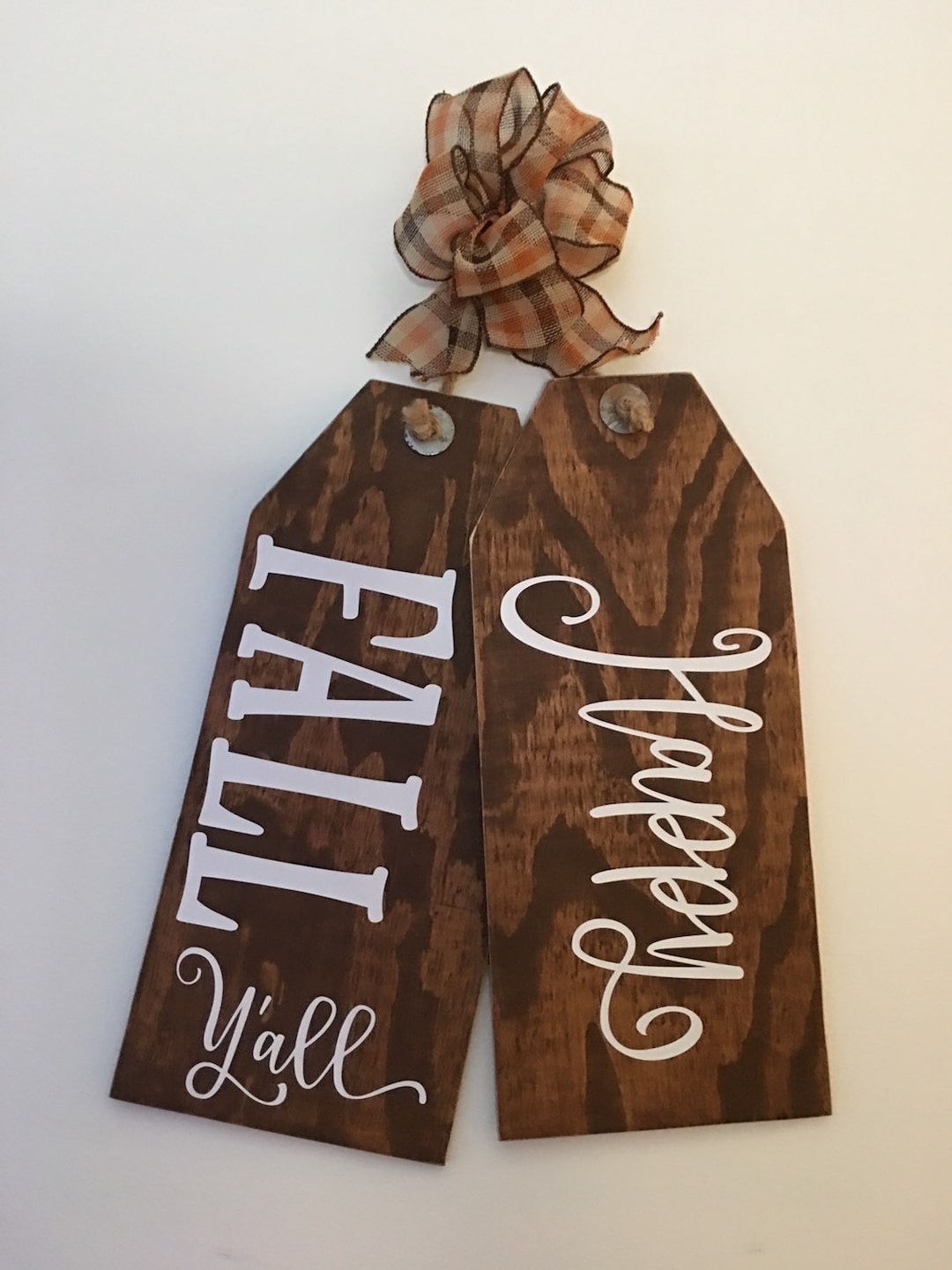 Happy Fall Y'all Fall Wooden Door Tags / Sign - Etsy