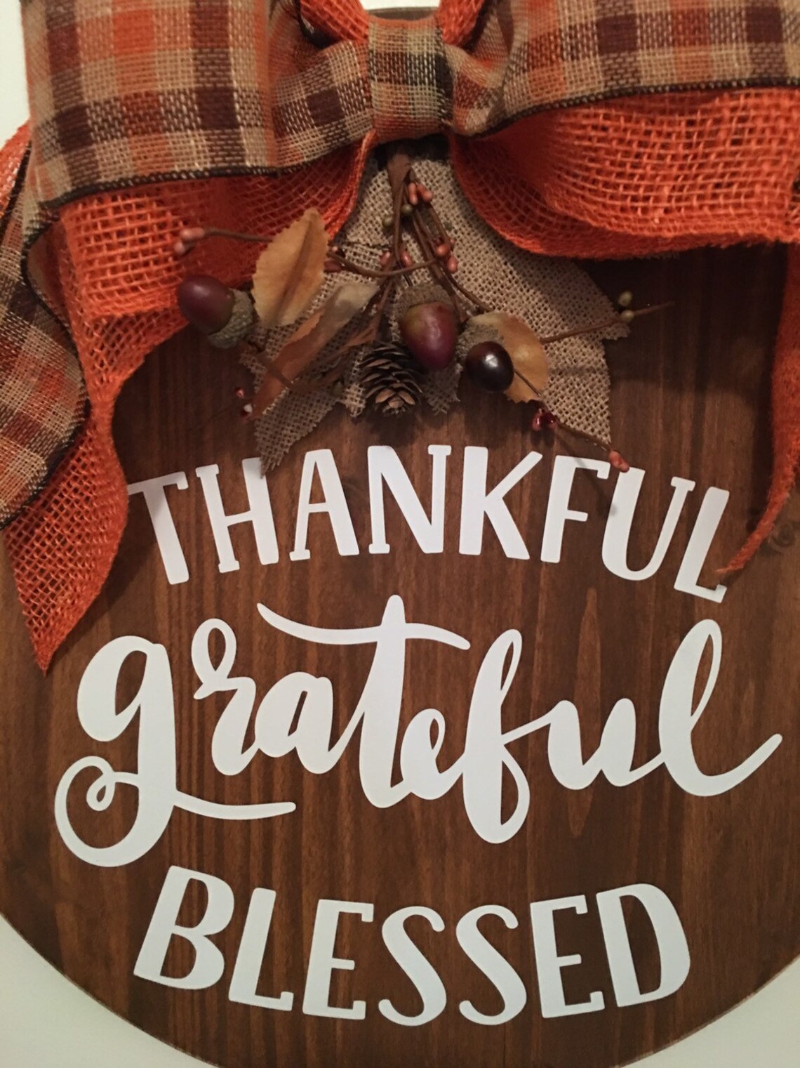 Thankful Grateful Blessed 18 Wooden Fall | Etsy